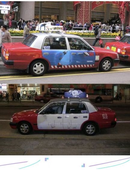 Taxi Advertising | Light Box with 4 doors sticker